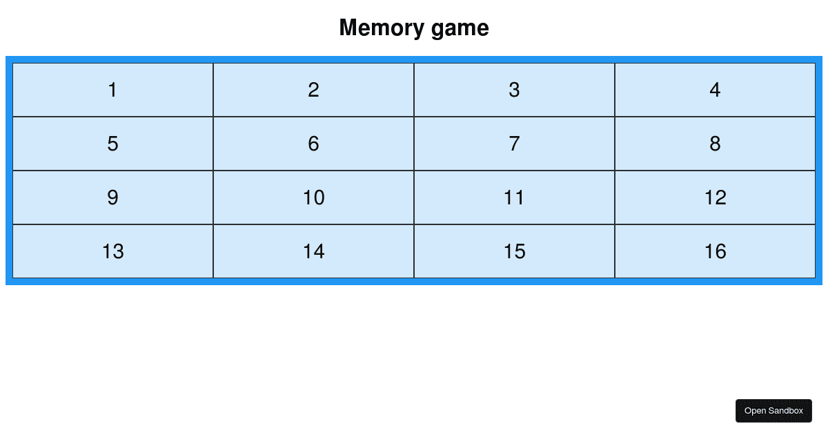 memory - Codesandbox
