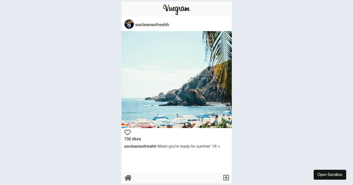 Vue Instagram Clone Complete Codesandbox