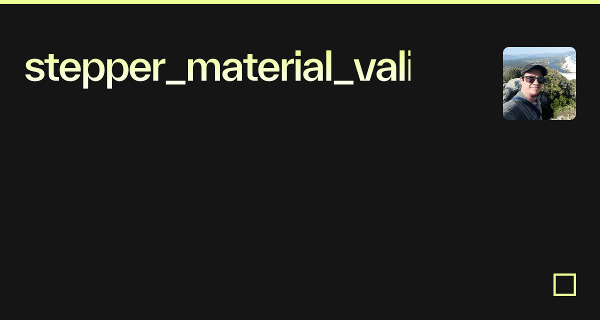 Steppermaterialvalidation Codesandbox