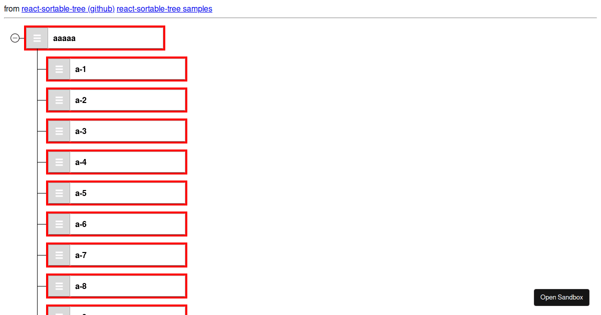 Sortable Tree Typescript Sample Manyfiles Codesandbox 