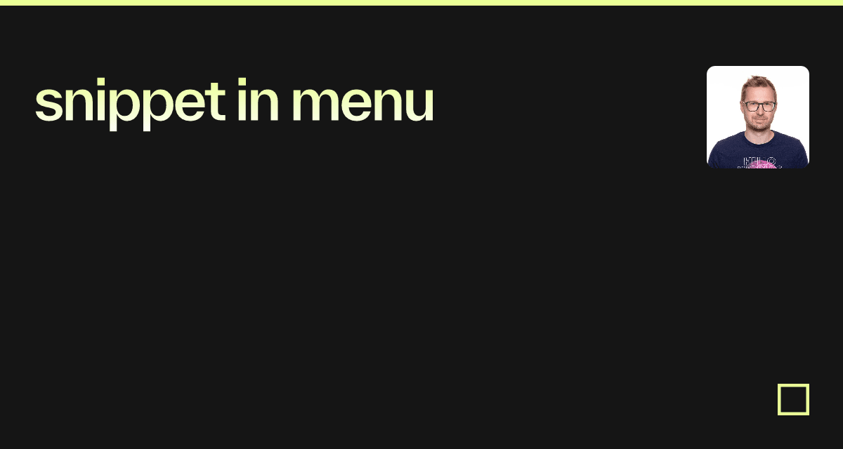 snippet in menu - Codesandbox