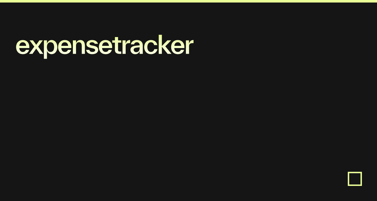 expensetracker - Codesandbox