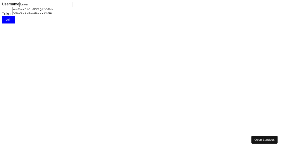 hms-video-react barebones demo (forked) - Codesandbox