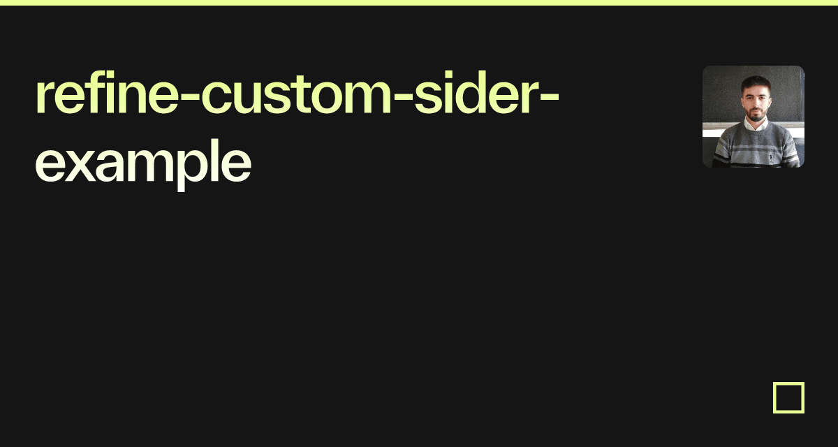 refine-custom-sider-example - Codesandbox