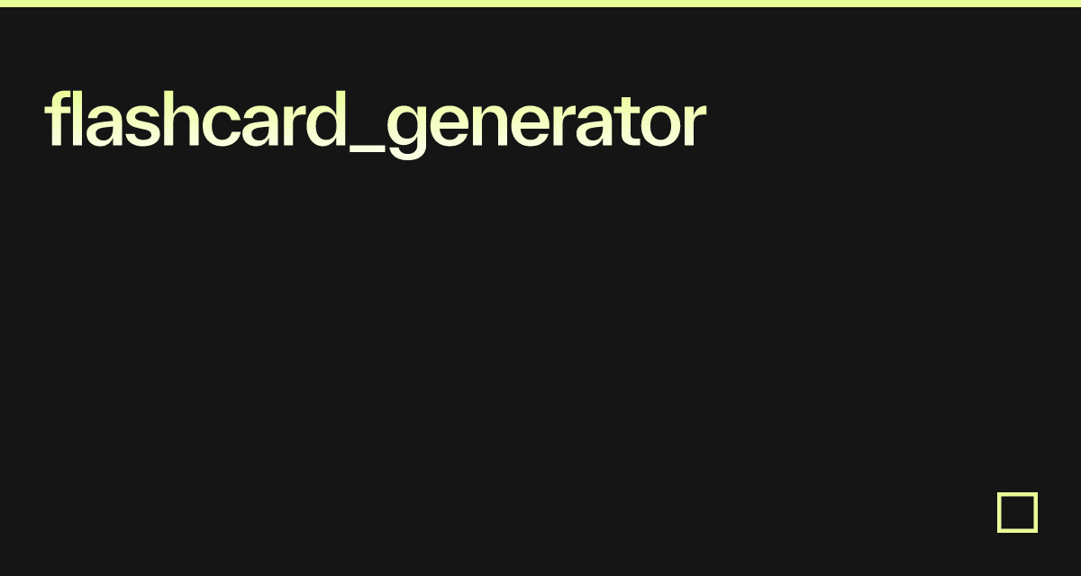 flashcard_generator - Codesandbox