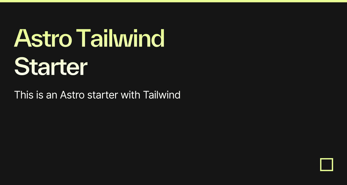 Astro Tailwind Starter - Codesandbox