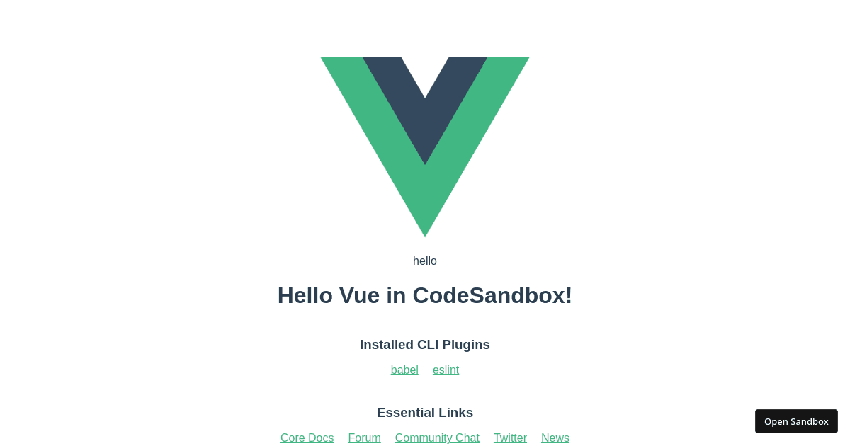 Vue Template - Codesandbox