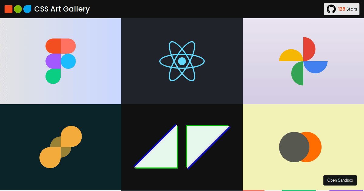 css-art-gallery - Codesandbox