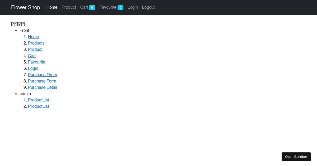 Flower shop - Codesandbox