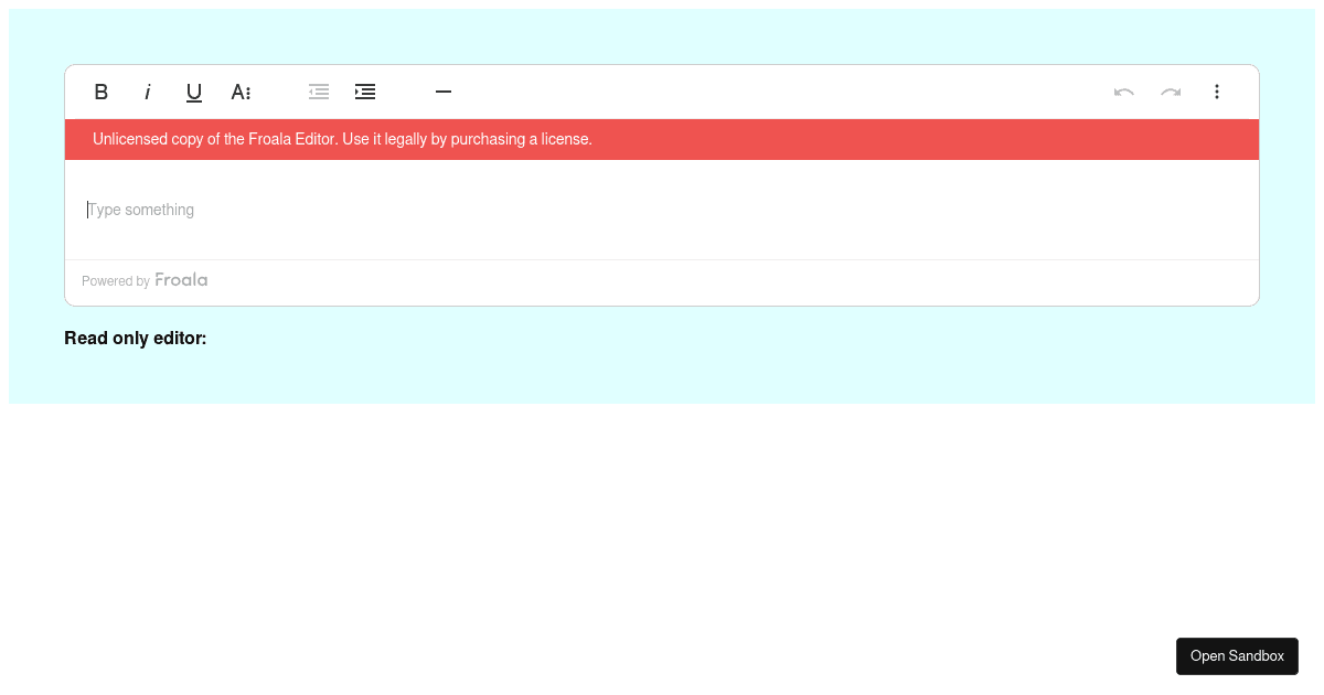 froala-react (forked) - Codesandbox