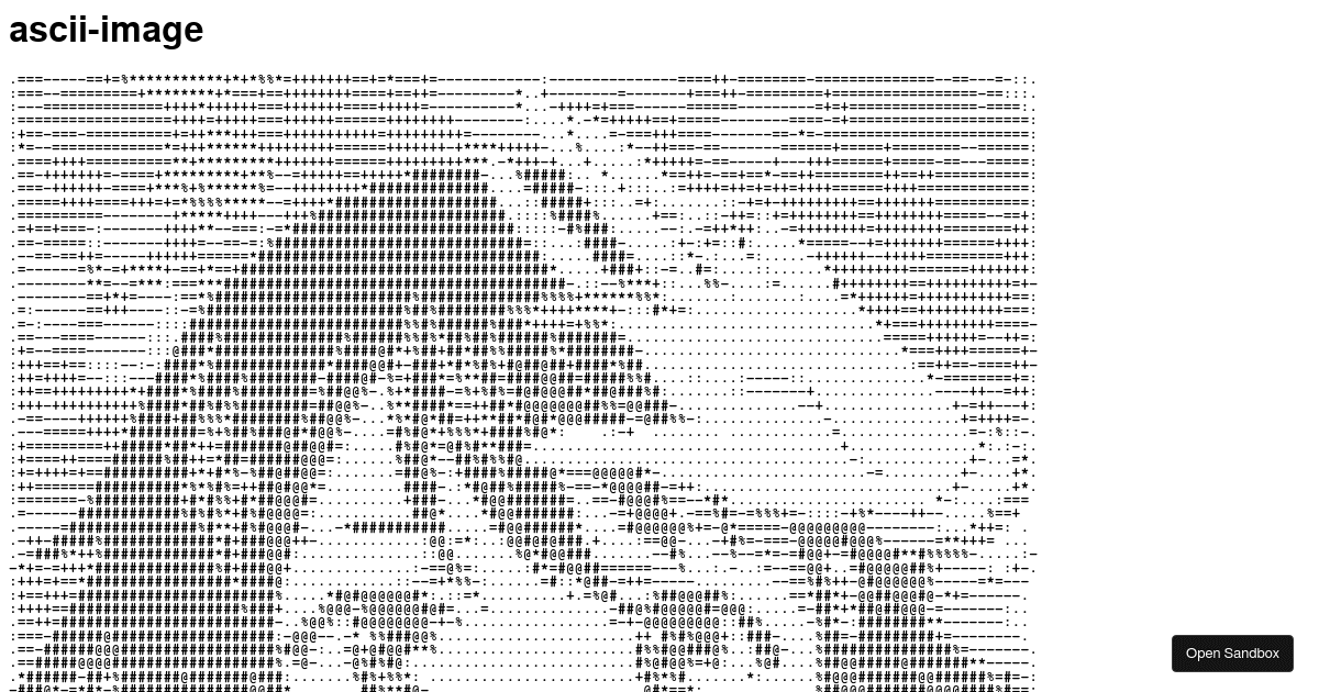 ascii-image - Codesandbox