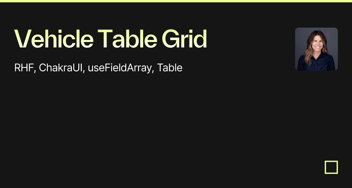 Vehicle Table Grid - Codesandbox