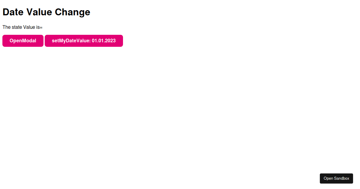 Date Value and Modal - Codesandbox