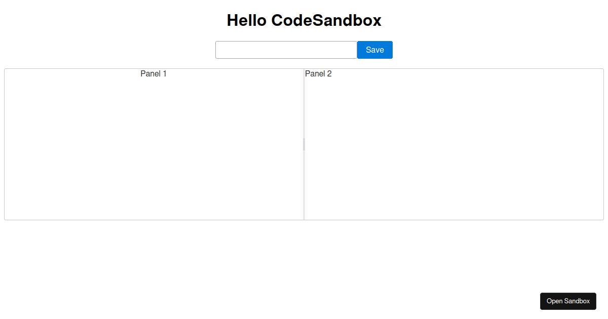 Splitter Prime React Codesandbox