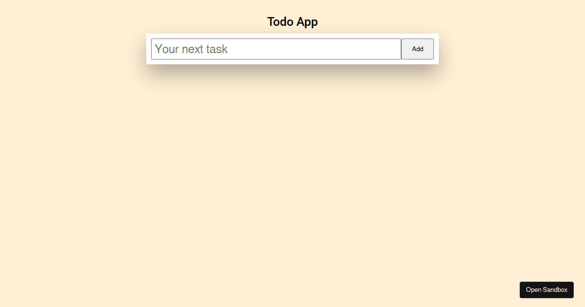 todo app react hooks - ts - step 2 - Codesandbox