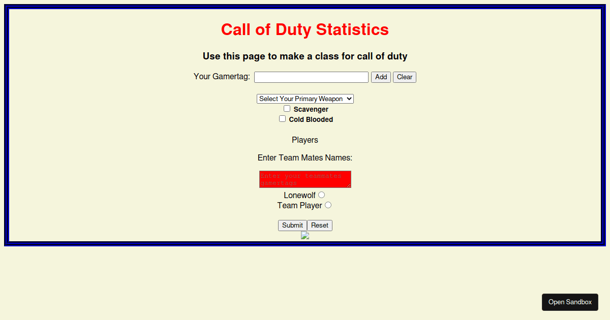 Unique title - Codesandbox