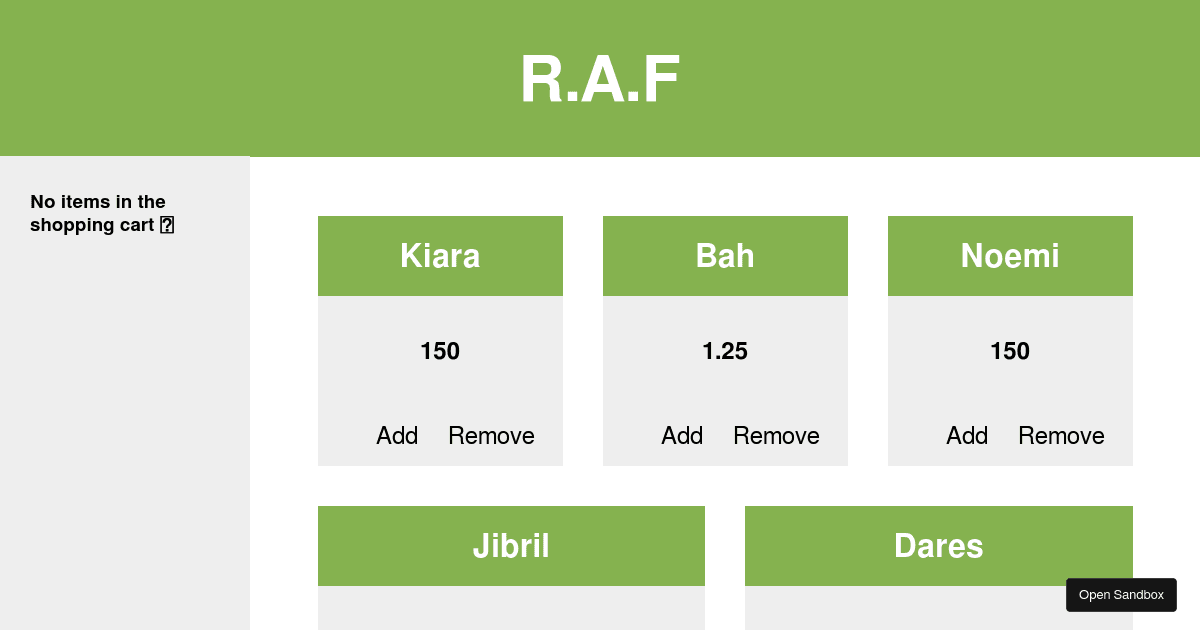 React Template Codesandbox