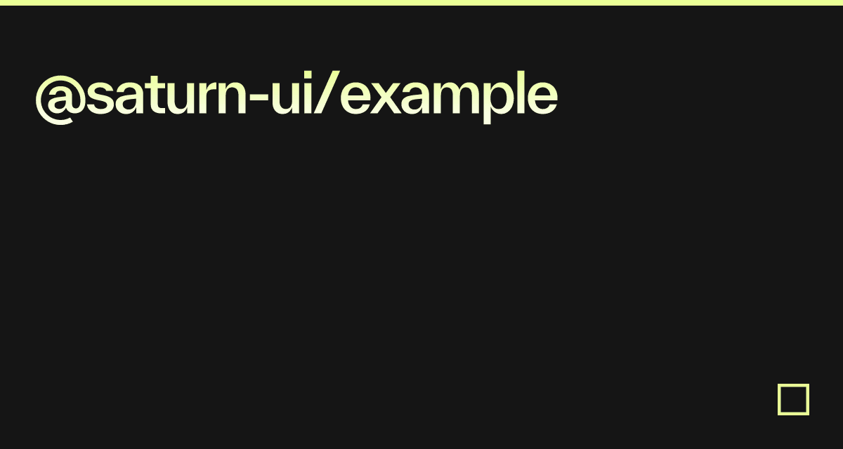 @saturn-ui/example - Codesandbox