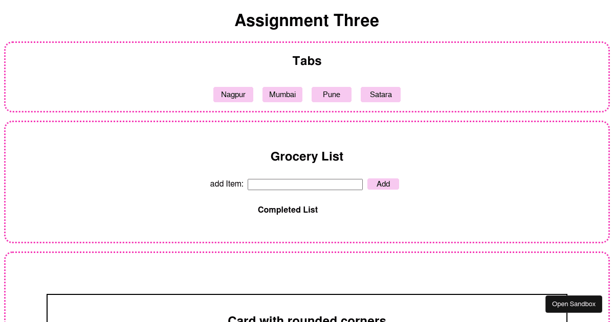 Vaishnavi Parate assignment-3 - Codesandbox