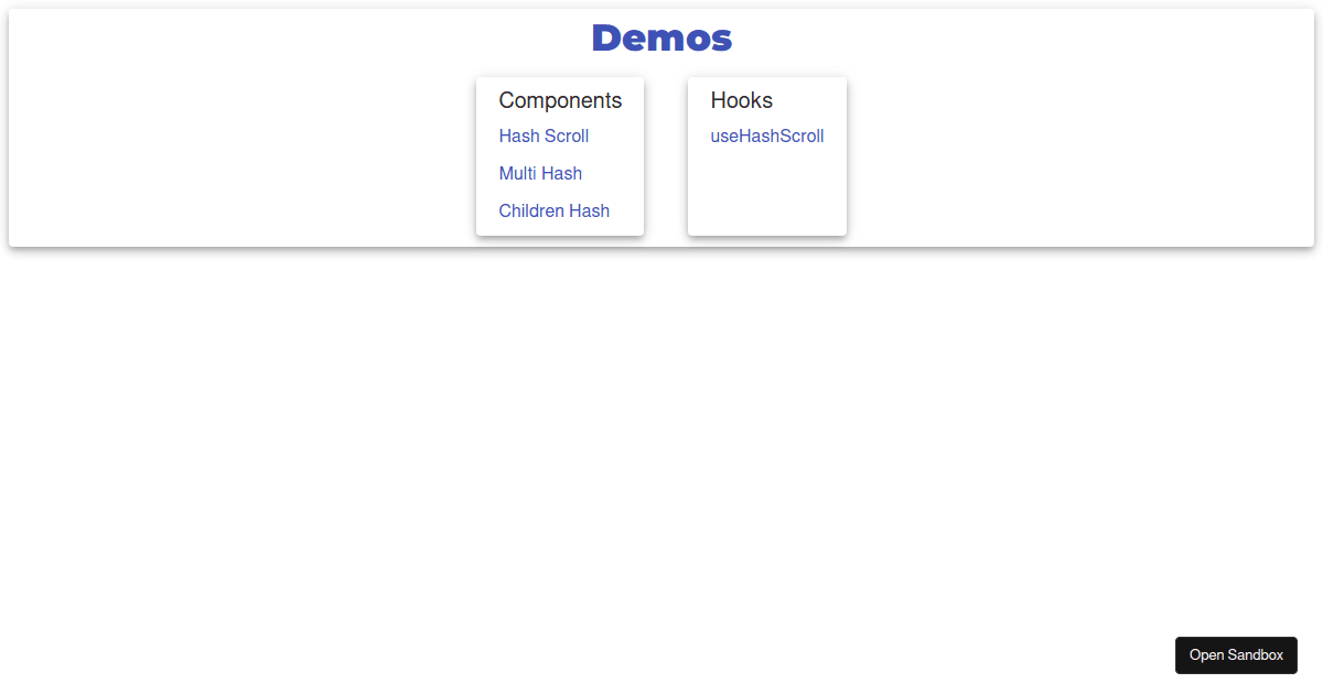 React Hash Scroll Demos - Codesandbox