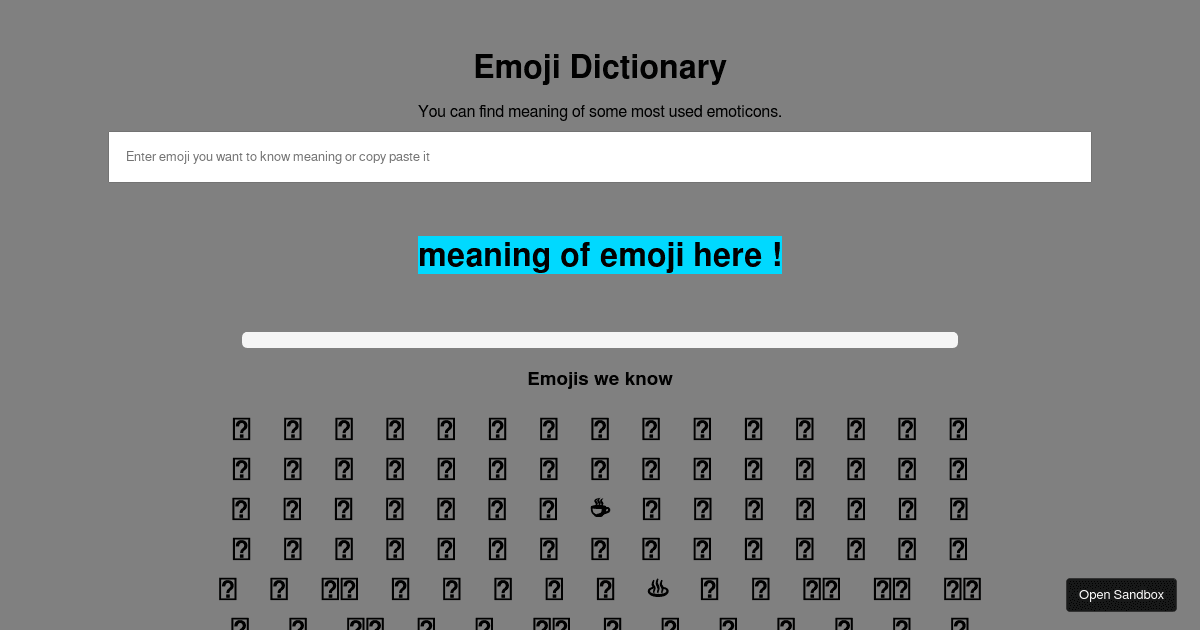 emoji-dictionary - Codesandbox