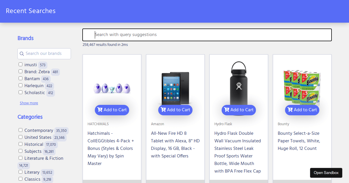 recent-searches-demo - Codesandbox