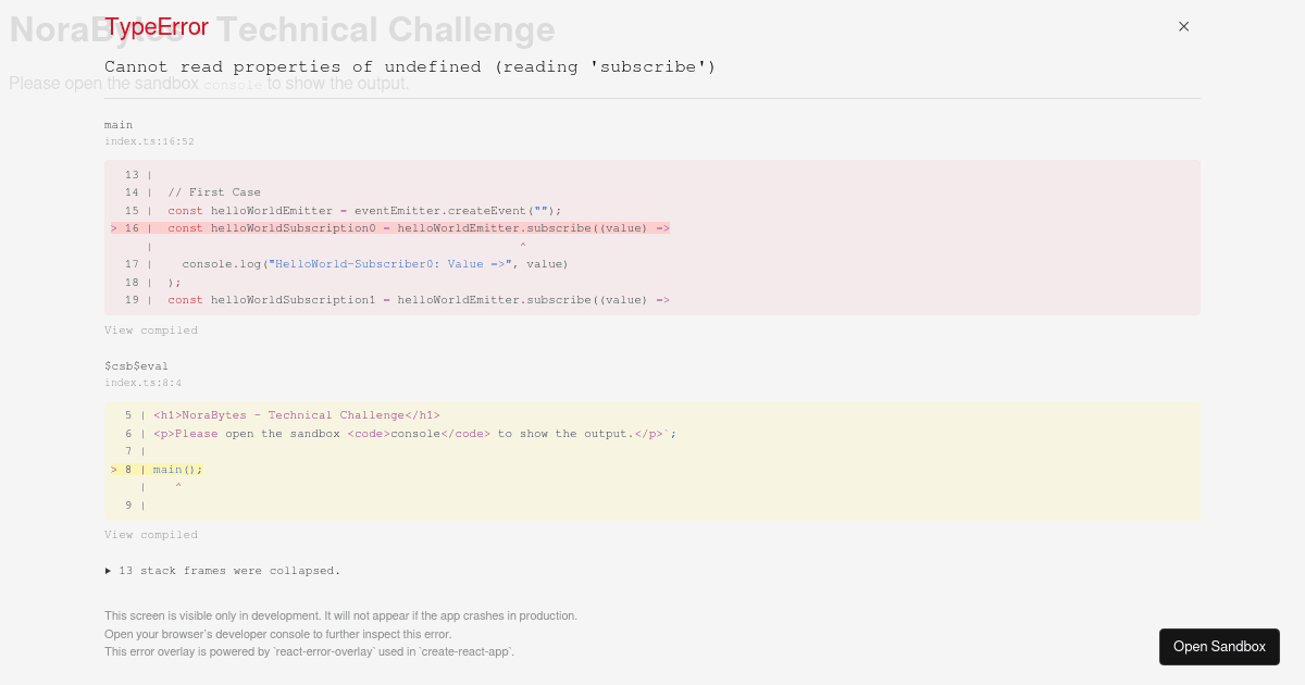 Technical Challenge - Codesandbox
