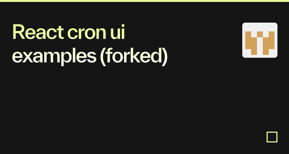 React cron ui examples (forked) - Codesandbox
