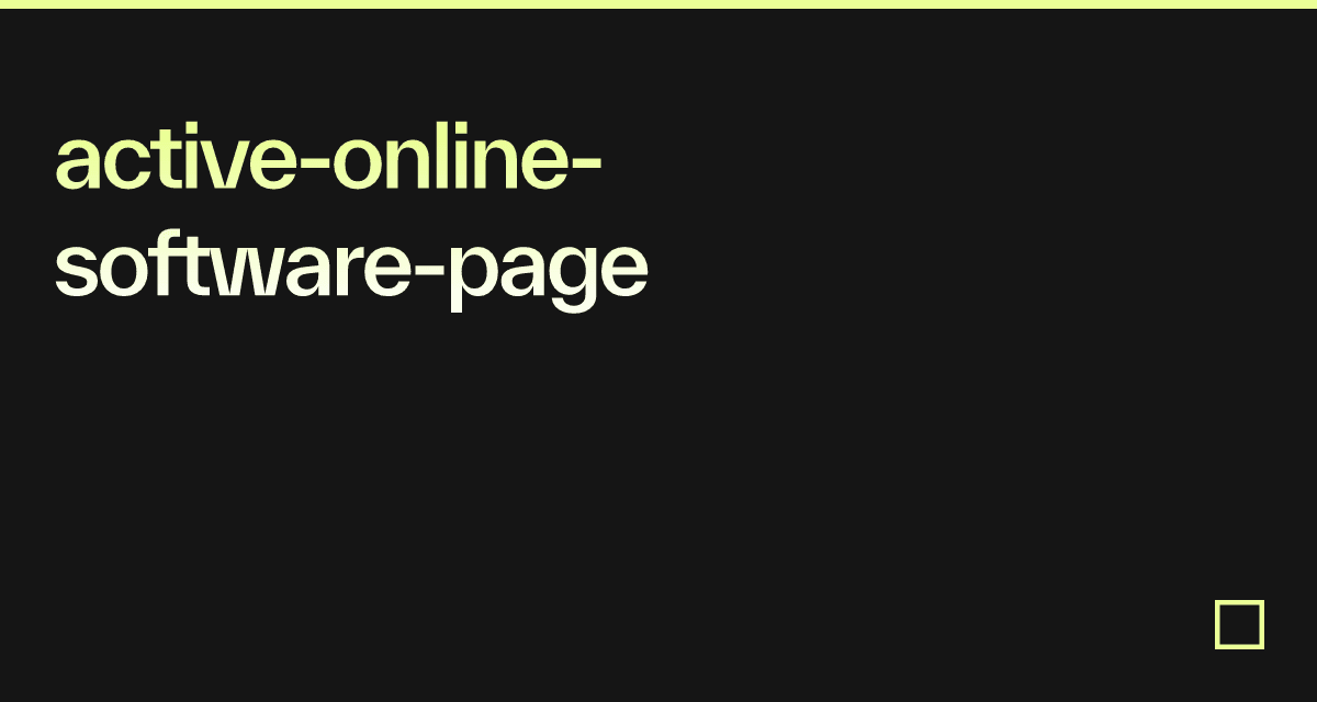 active-online-software-page - Codesandbox