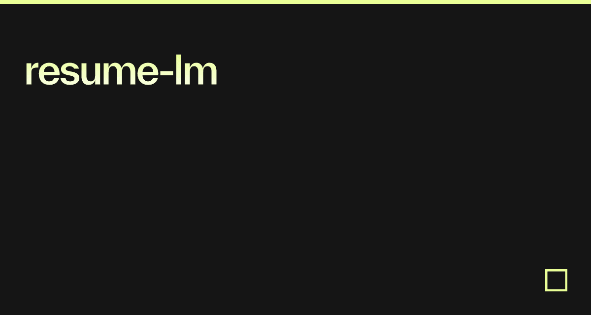 resume-lm - Codesandbox