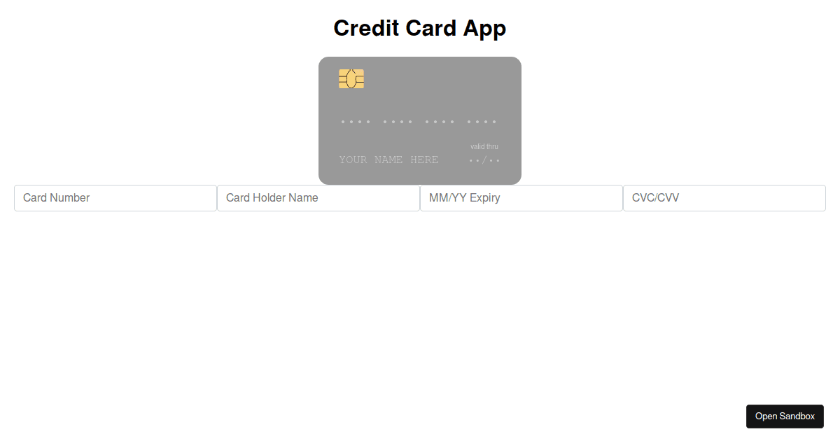 credit-cards - Codesandbox