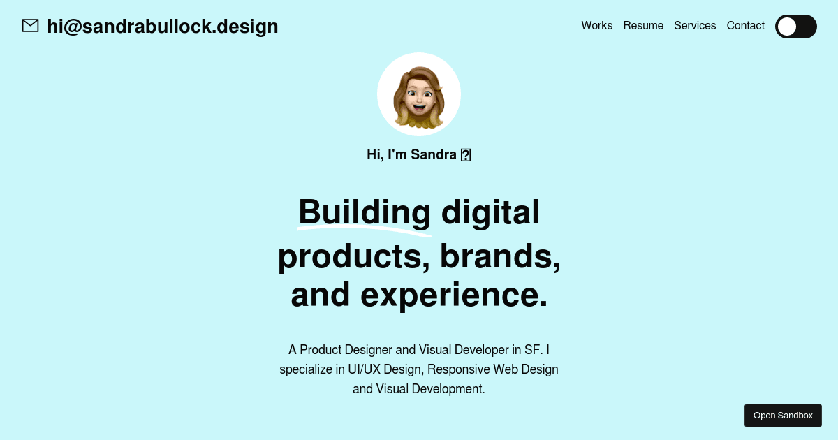 Test Dark Mode Codesandbox