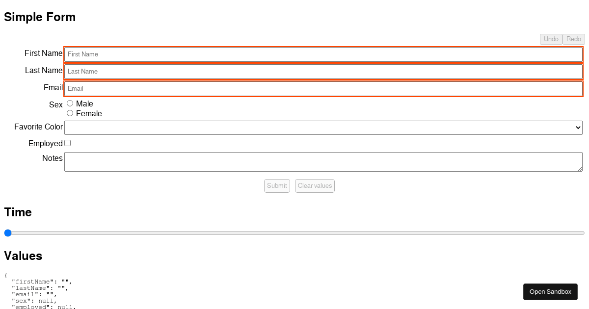 Calmm Form using Context (forked) - Codesandbox