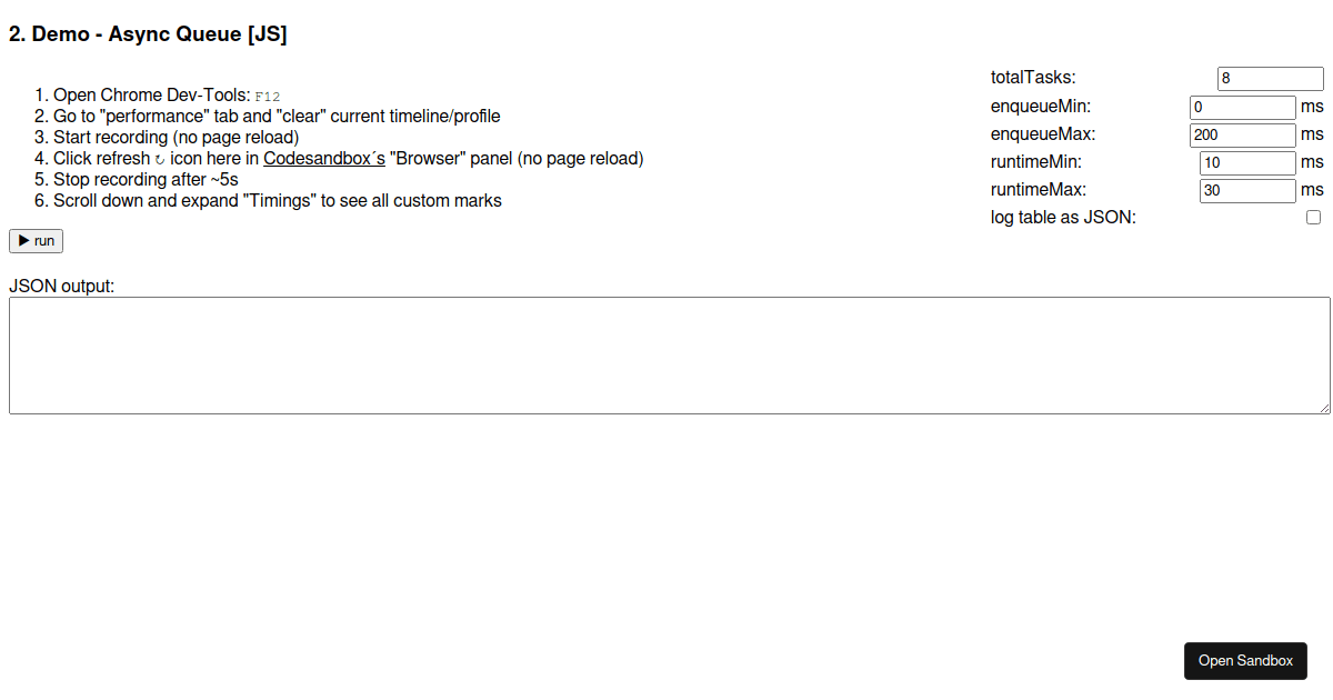 async queue - Codesandbox