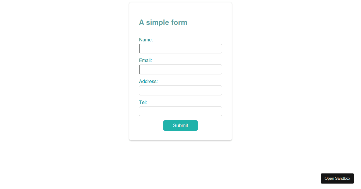 Simple form validation - Codesandbox