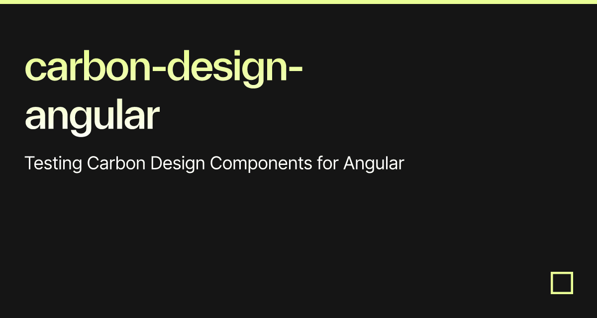 Carbon Design Angular Codesandbox
