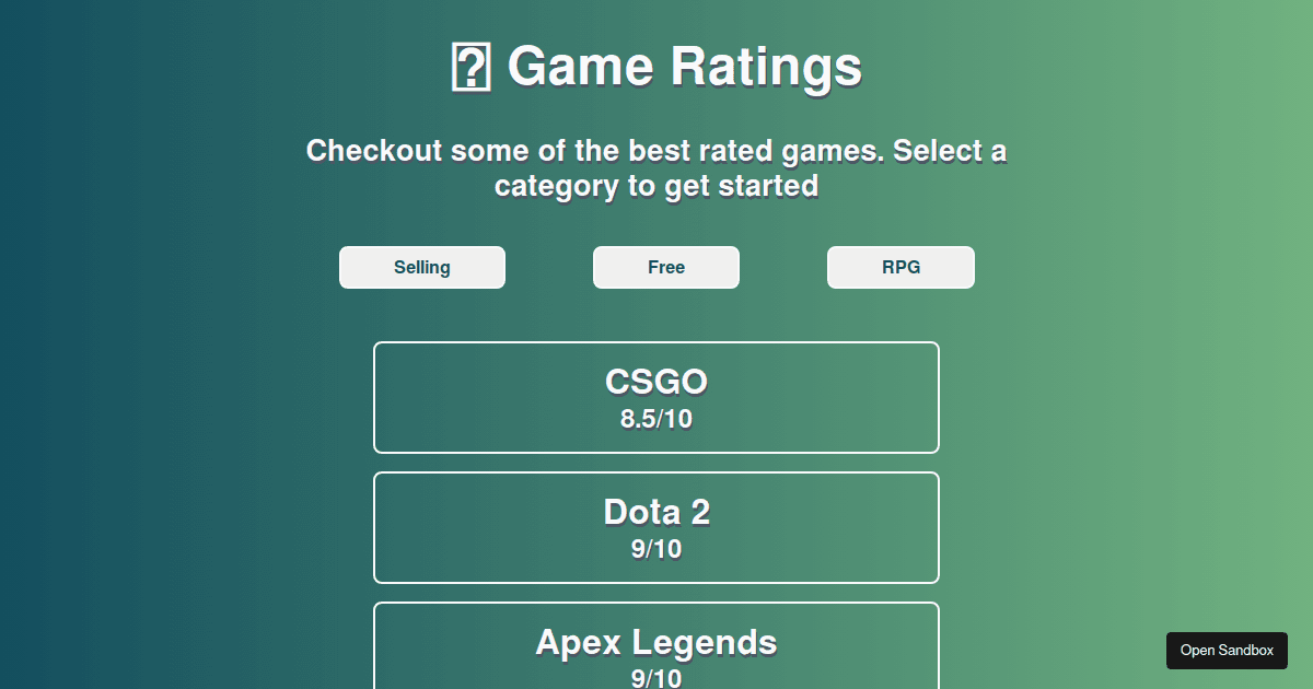 game-ratings - Codesandbox