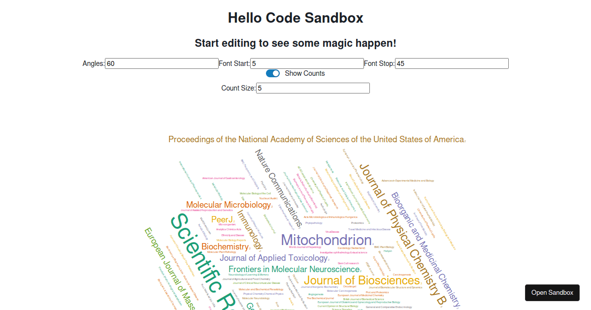 Learning Word Clouds - Codesandbox