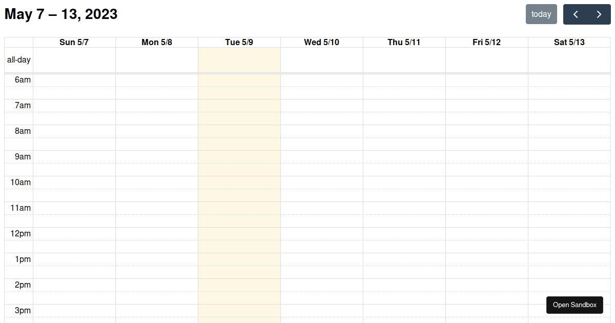 Fullcalendar React - Codesandbox