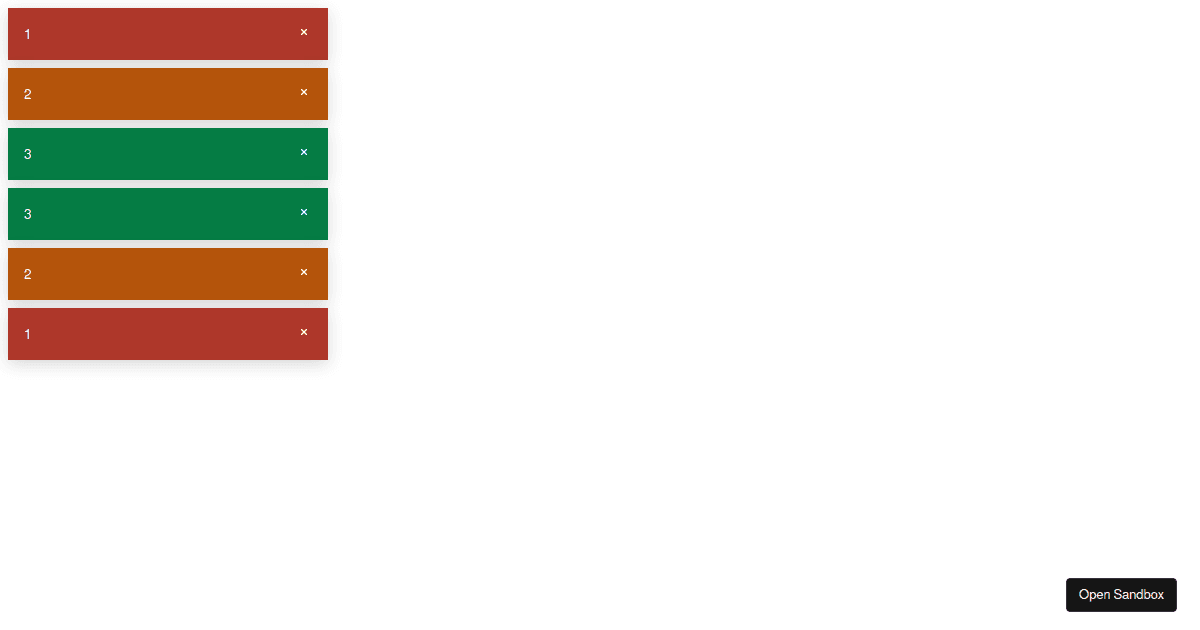Toast Notification Basic Usage Codesandbox