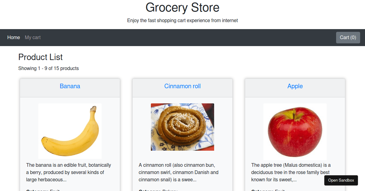 react-grocery-application - Codesandbox