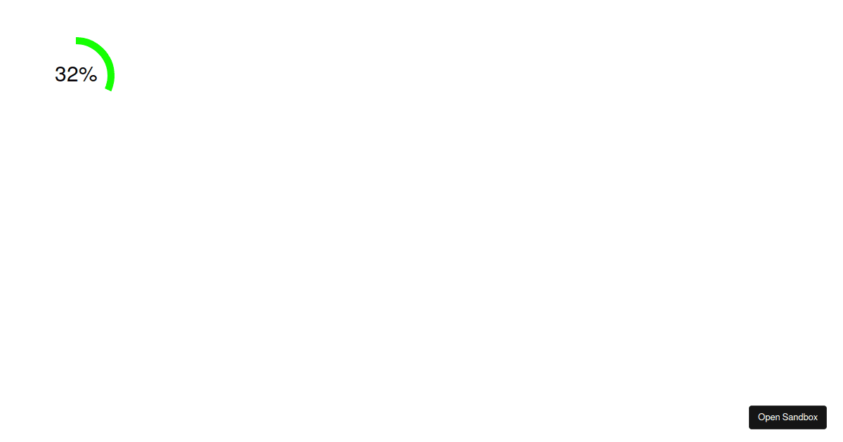 Circular Percentage Progress Bar Css Js Codesandbox
