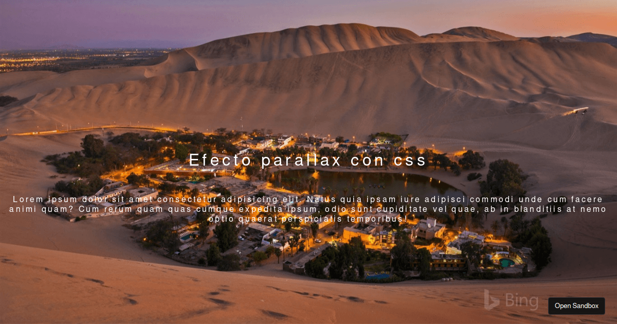 Efecto parallax con css - Codesandbox