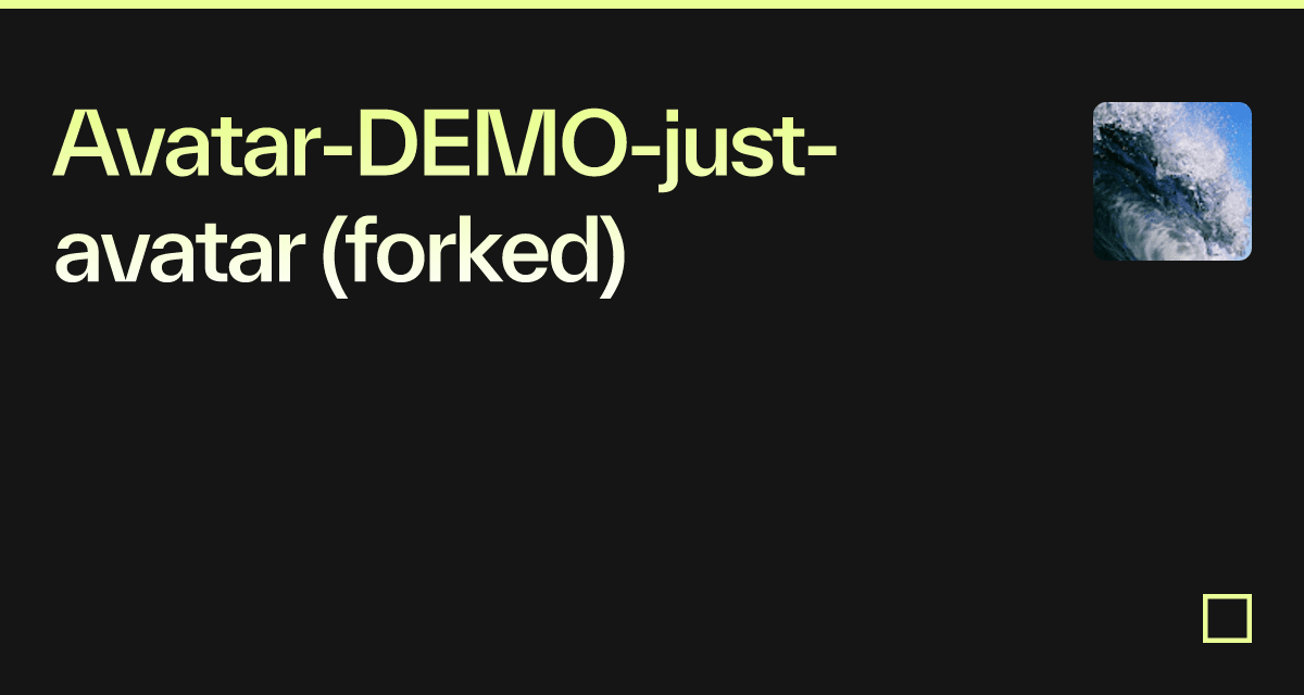 Avatar-DEMO-just-avatar (forked) - Codesandbox