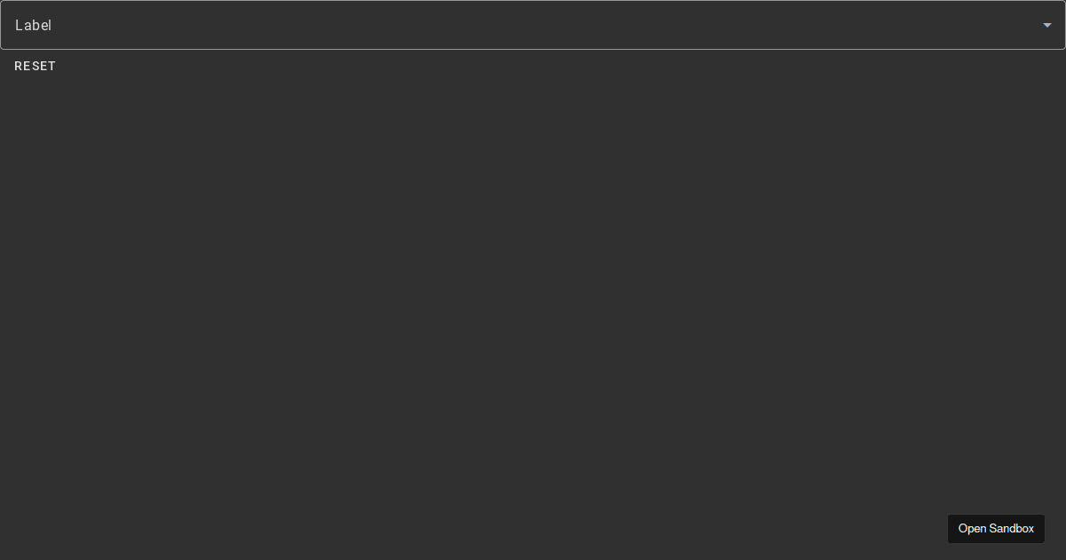 Resetting Select Value - Codesandbox