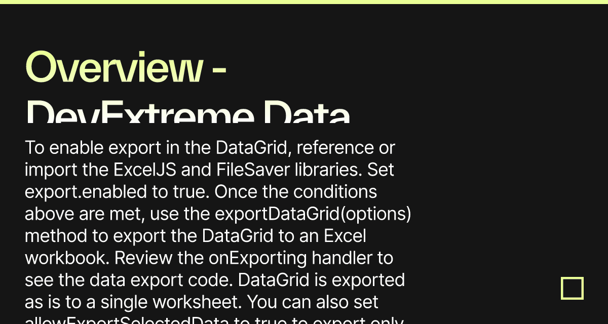 Overview - DevExtreme Data Grid - Codesandbox