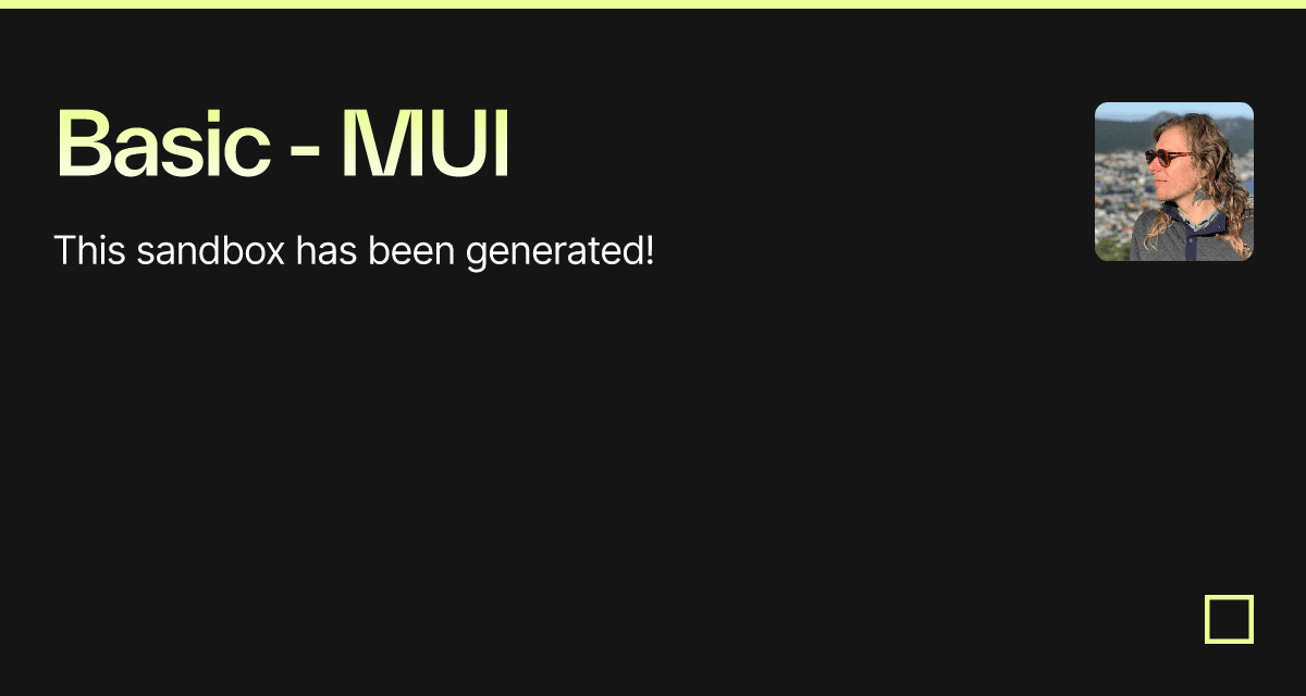 Basic - MUI - Codesandbox