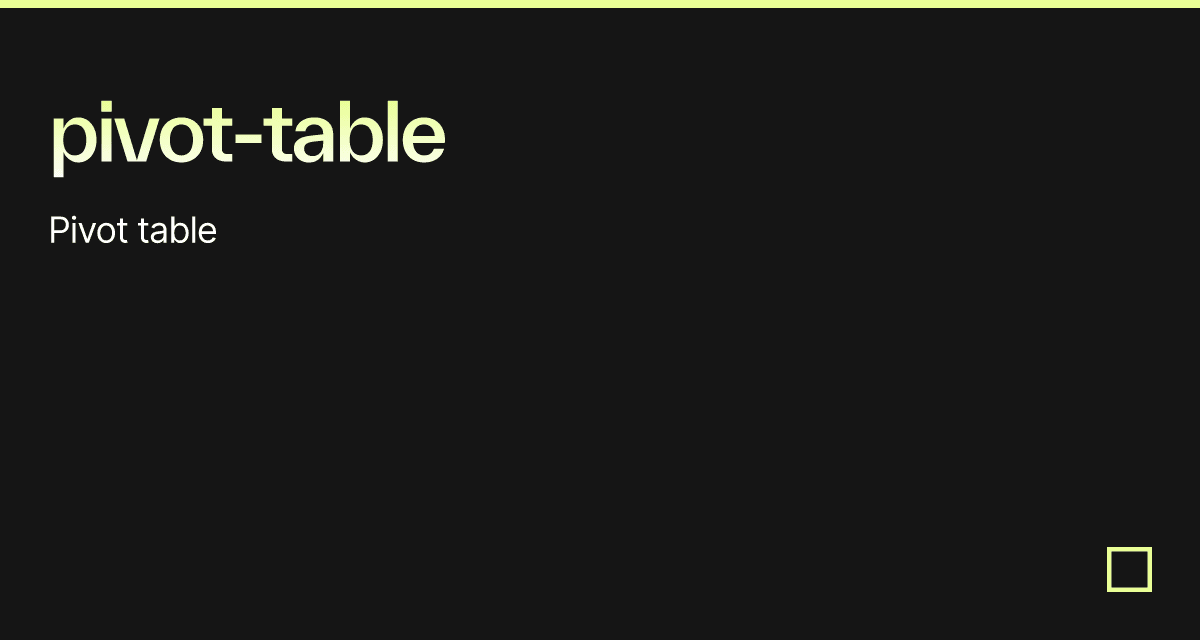 pivot-table - Codesandbox