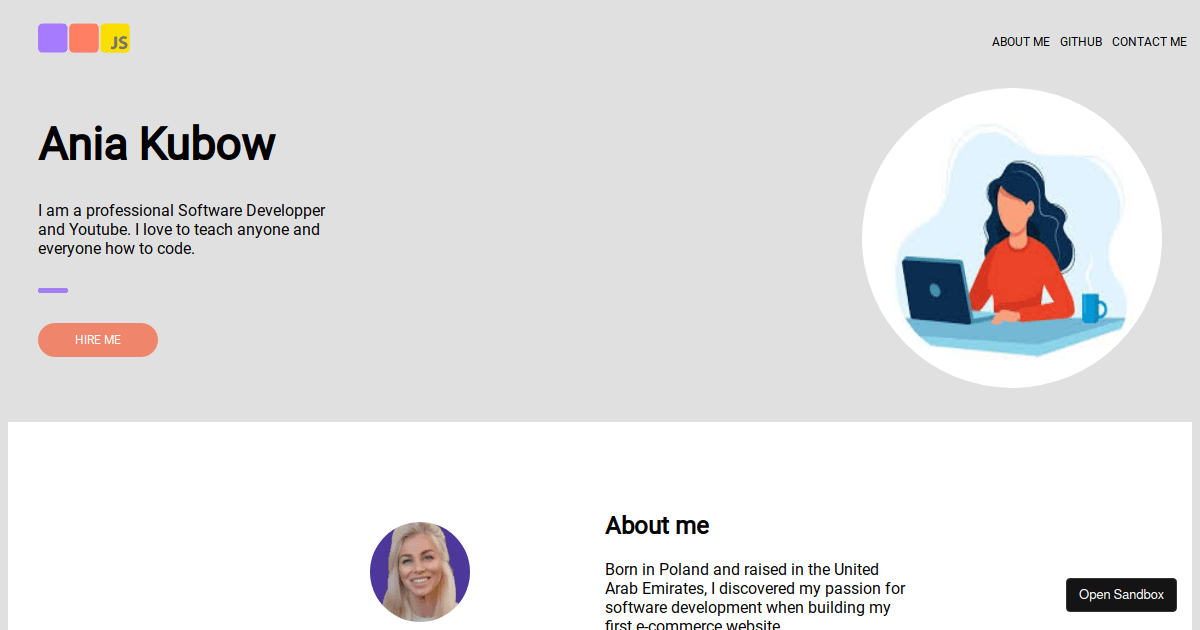 ania-kubow-html-css - Codesandbox