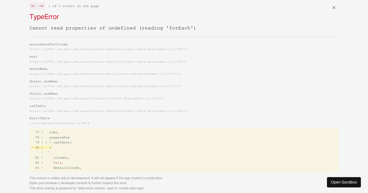 React Table Forked Codesandbox